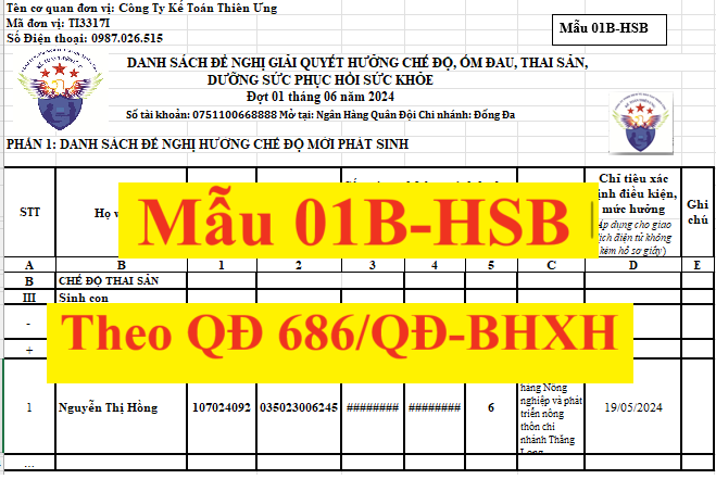Mẫu 01B-HSB 2024 theo Quyết định 686/QĐ-BHXH mới nhất - Dịch vụ kế toán trực tuyến kê khai lập ...