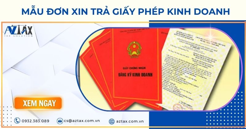 Mẫu đơn xin trả giấy phép kinh doanh - Dịch vụ kế toán trực tuyến kê ...